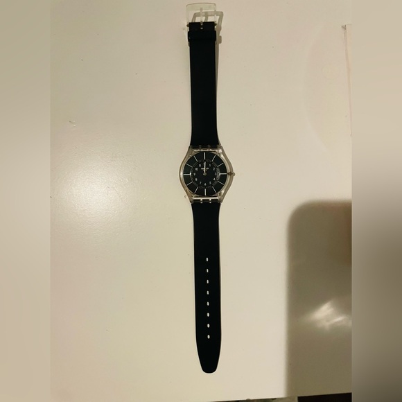 Swatch | Accessories | Swiss Swatch Core Black Classiness Silicone Skin ...